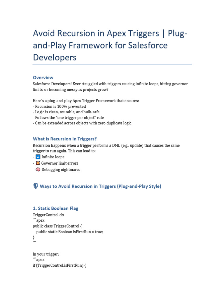 Avoid Recursion in Apex Trigger | PDF | Boolean Data Type ...