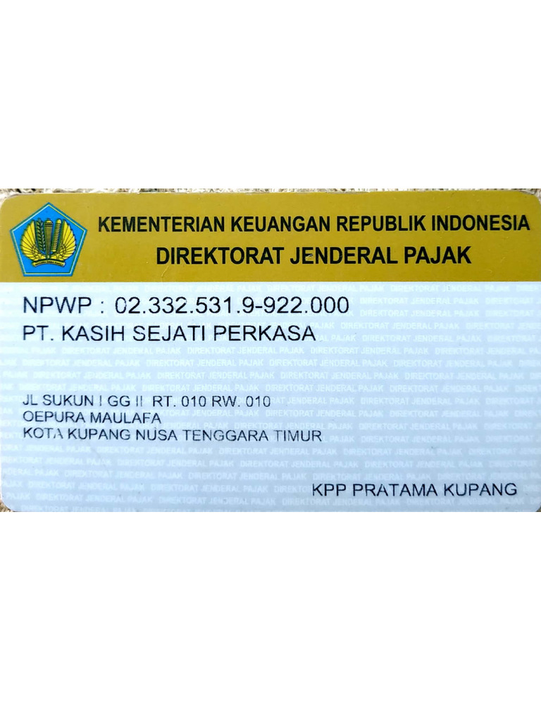 8.NPWP PT - KSP | PDF