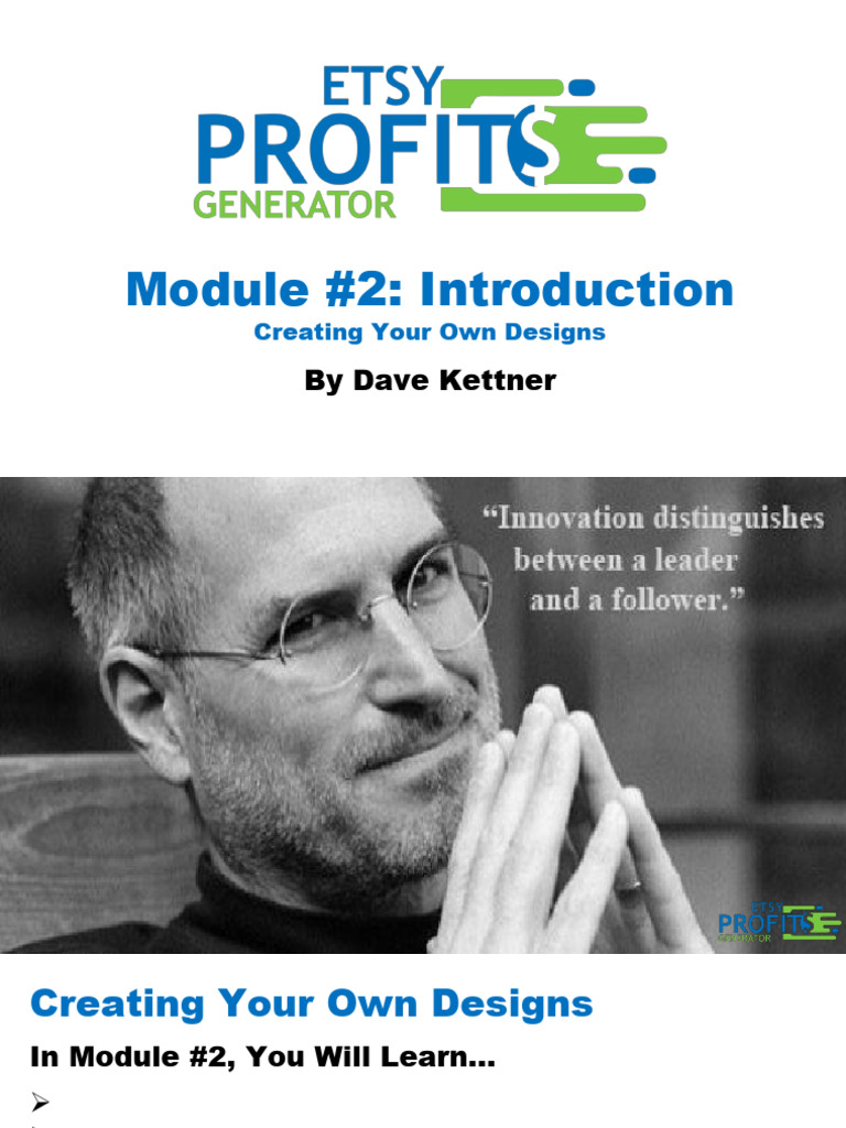 Etsy Profit Generator - Module - 2 - Introduction | PDF