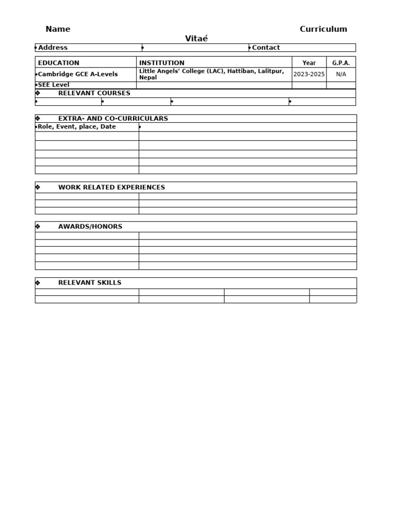 CV Template for Uganda | PDF