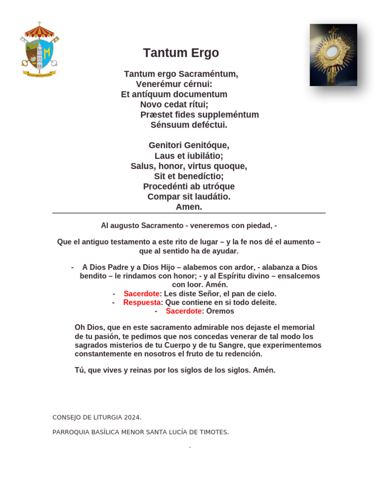 Tamtun Ergo | PDF | María, madre de Jesús | eucaristía