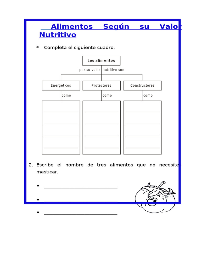 Clasificación de Alimentos Nutritivos | PDF