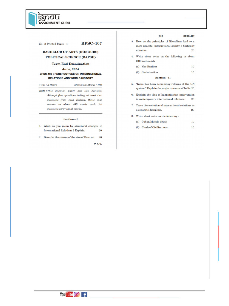 BPSC 107 EM TEE June 2024 IGNOUAssignmentGuru Bwroij | PDF ...