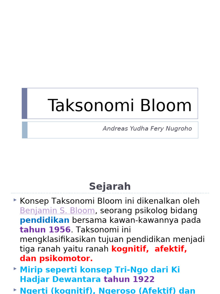 Pertemuan 3 Taksonomi Bloom | PDF