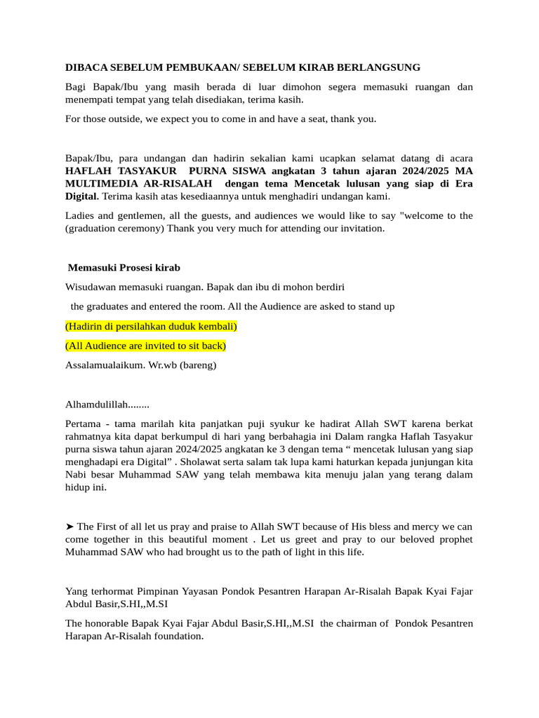 MC Wisuda by Weni | PDF