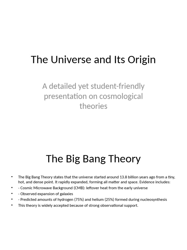 Detailed Universe Origin Presentation | PDF | Universe | Big Bang