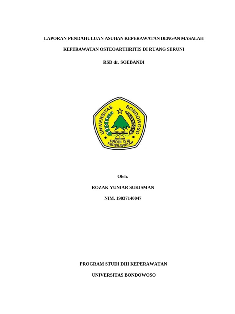 LP Ostheoarthitis - Rozak Yuniar S - Ruang Seruni | PDF