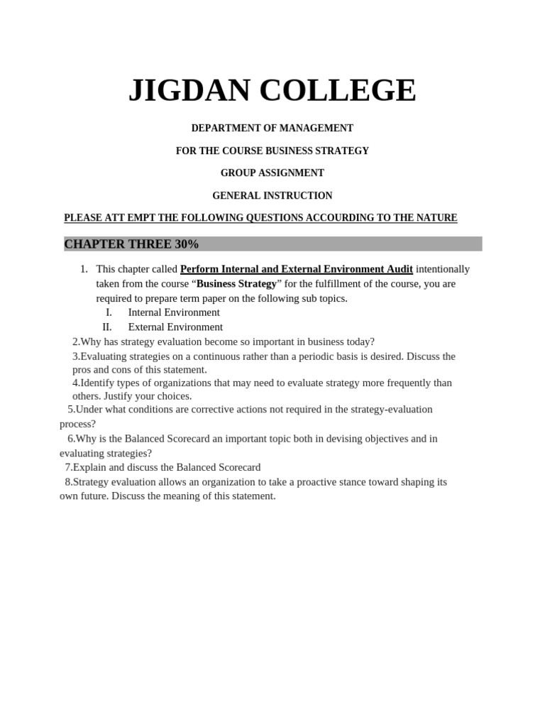 Strategy Group Assignment | PDF