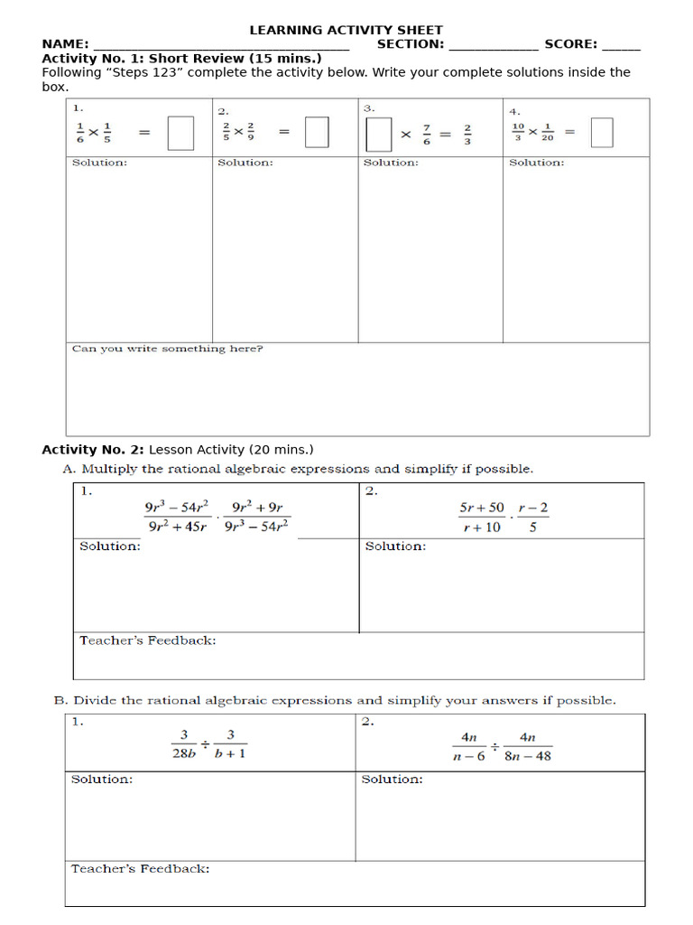 Las Math 8 Lesson 7 | PDF