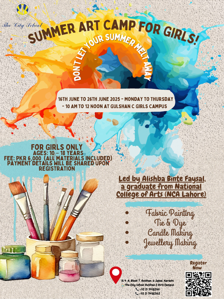 Colorful Watercolor Paint School College Art Fair Event Poster | PDF