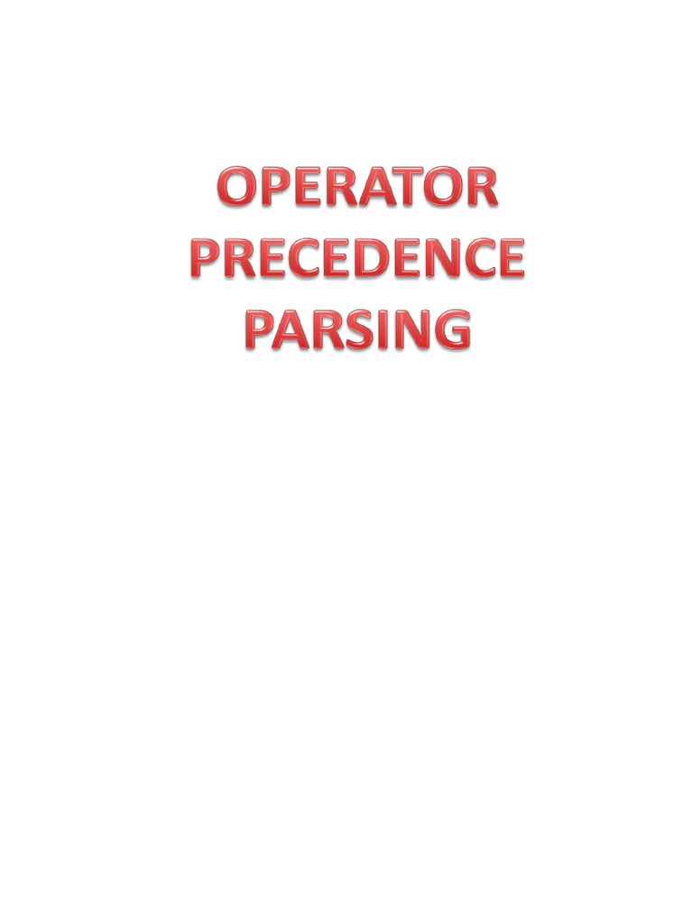 6 Operator Precedence Parsing | PDF | Parsing | Linguistics