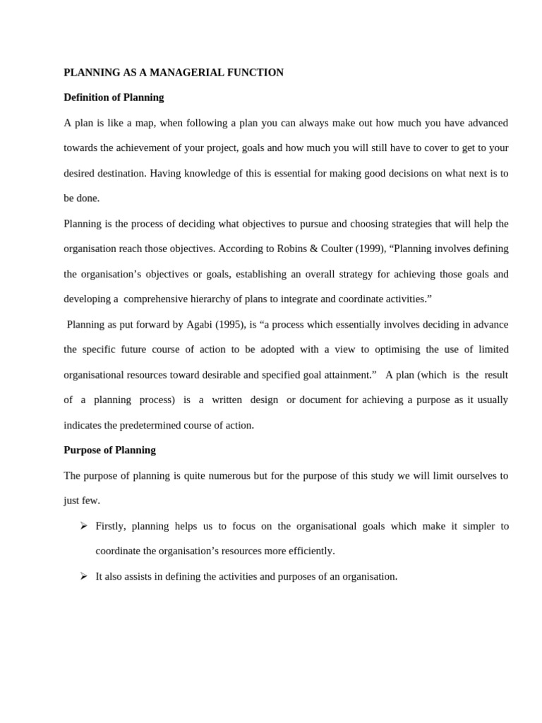 Understanding Planning in Management | PDF | Goal | Policy