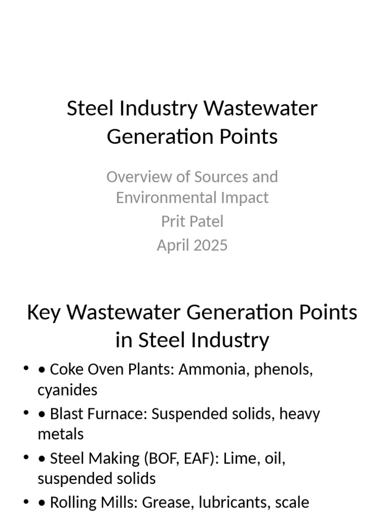 Steel Industry Wastewater Generation Points | PDF