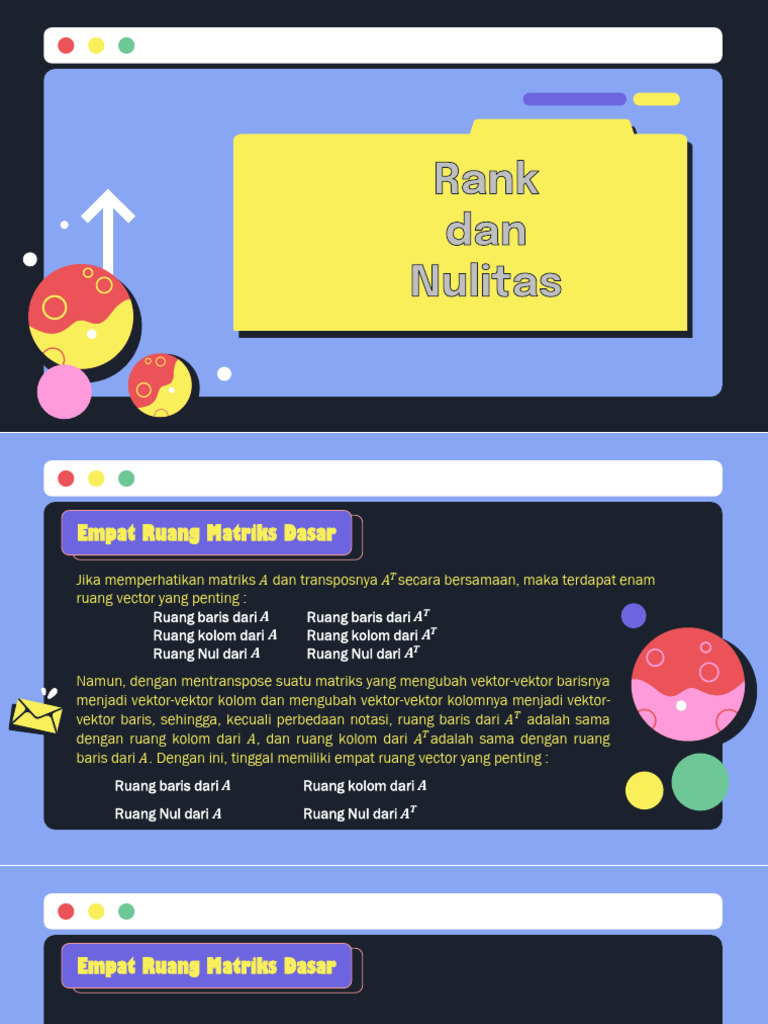 Rank dan Nulitas Matriks A | PDF