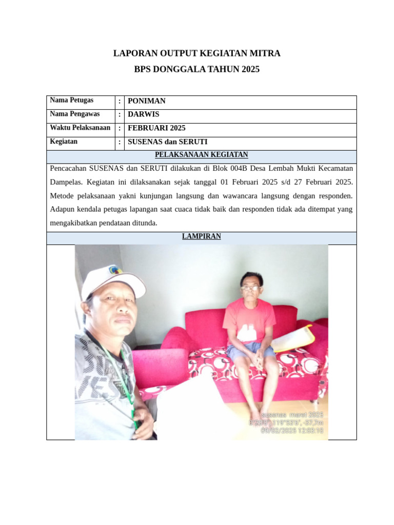 Laporan Output PONIMAN 2025 | PDF