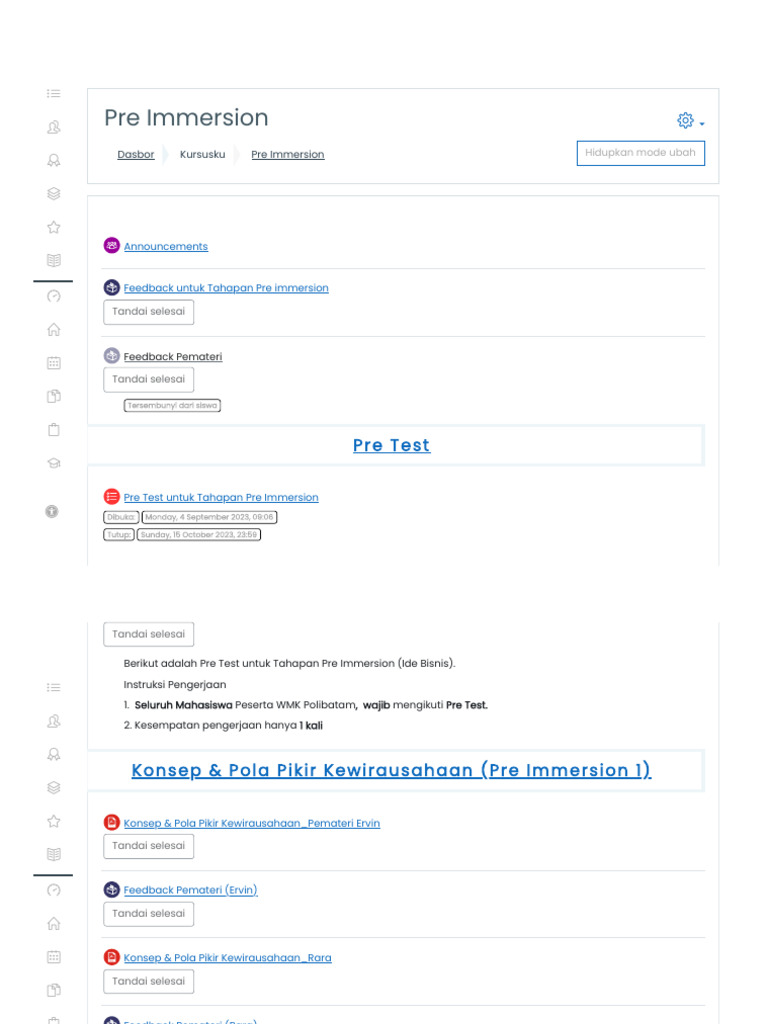 Kursus - Pre Immersion | PDF
