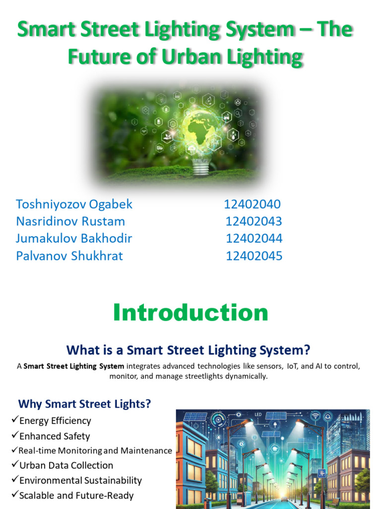 Smart Street Lighting System | PDF | Street Light | Efficient Energy Use