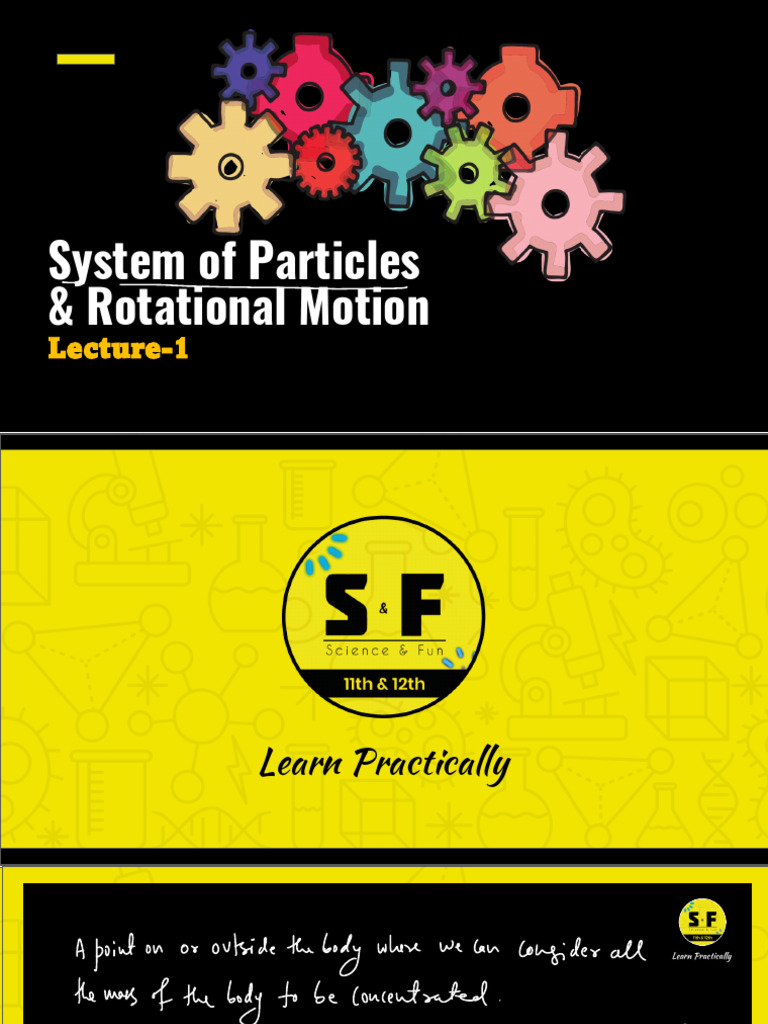 System of Particles & Rotational Motion: Lecture-1 | PDF