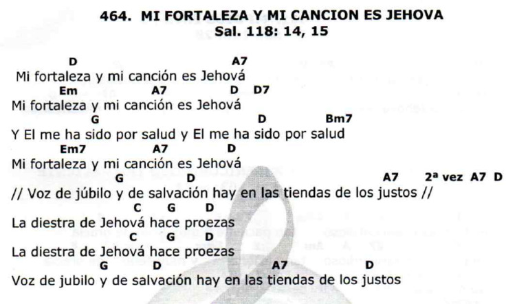464 Mi Fortaleza y Mi Cancion Es Jehova | PDF