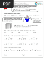 Square Numbers and Cube Numbers Worksheet and Answers | PDF ...