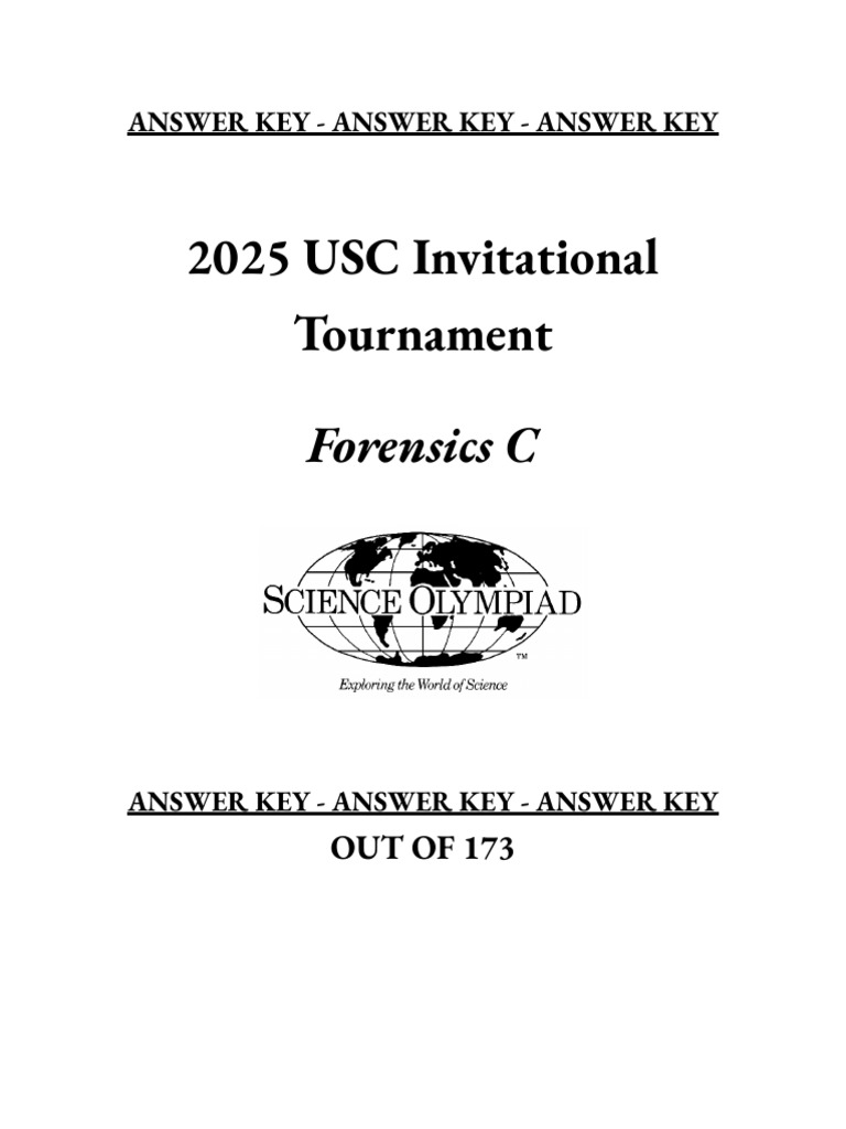2025 USC Forensics Answer Key | PDF | Chemical Compounds | Chemical ...