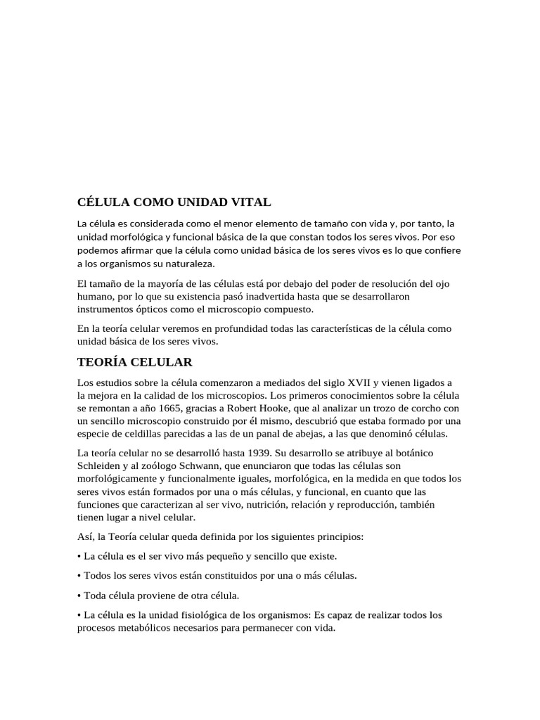 Clasificación de La Célula | PDF | Biología Celular) | Citoplasma