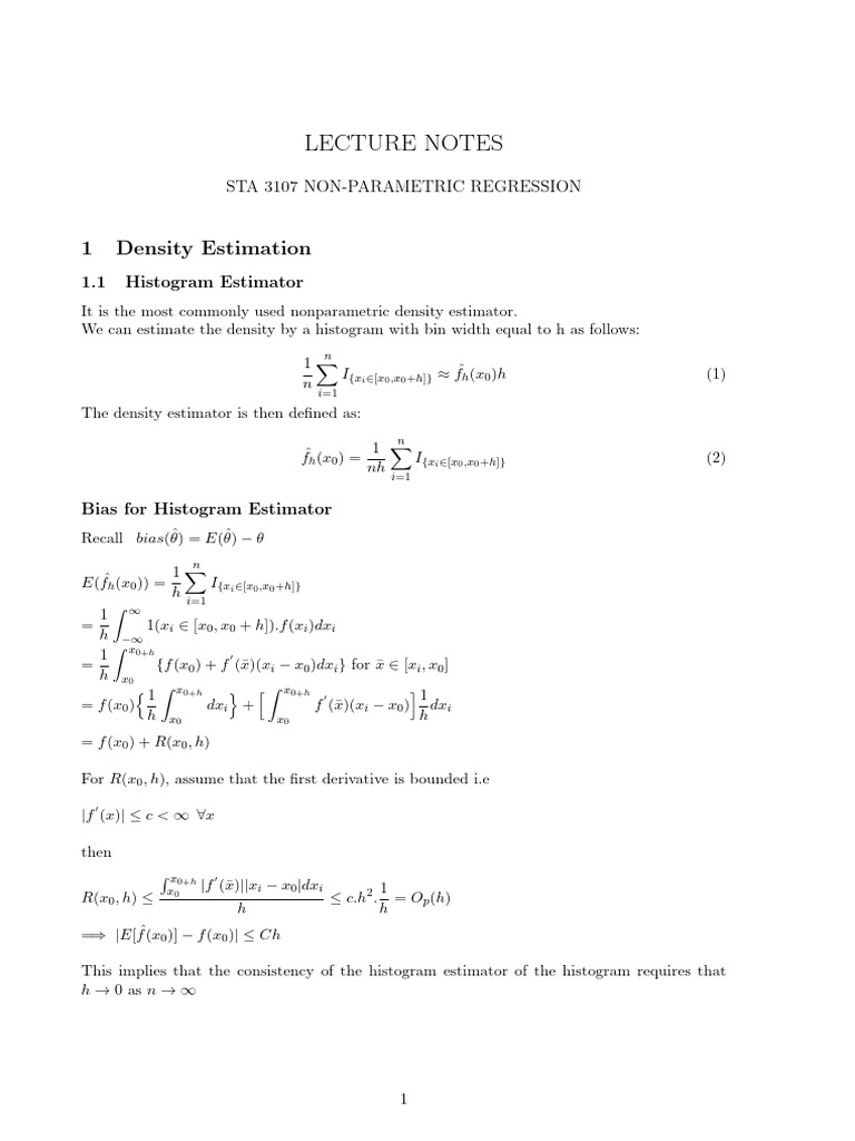 Calculating Density Estimation Techniques | PDF | Histogram ...