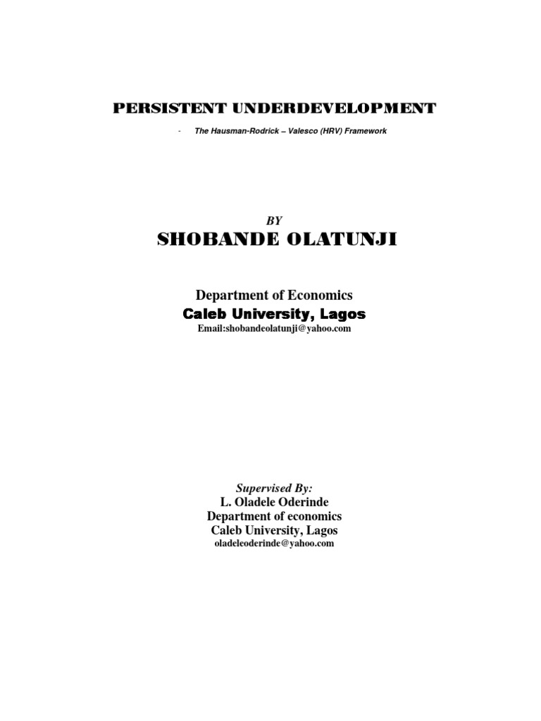 The Hausman-Rodrick - Valesco - HRV - Framework | PDF | Economic Growth ...