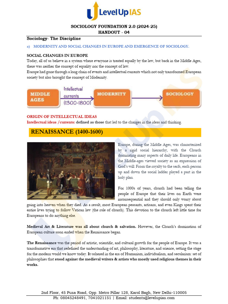 Sociology Foundation 2.0 - Unit 1 A Sociology - Handout | PDF ...