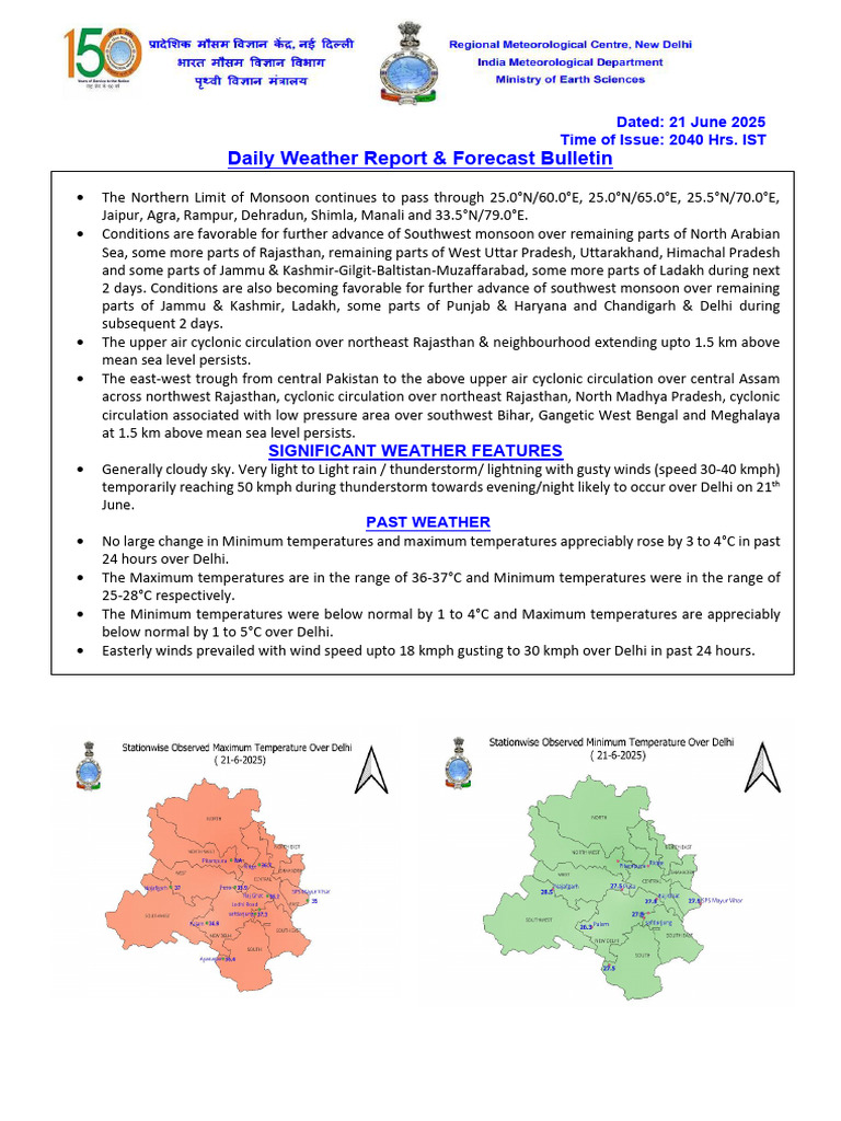Delhi Forecast | PDF | Thunderstorm | Sky