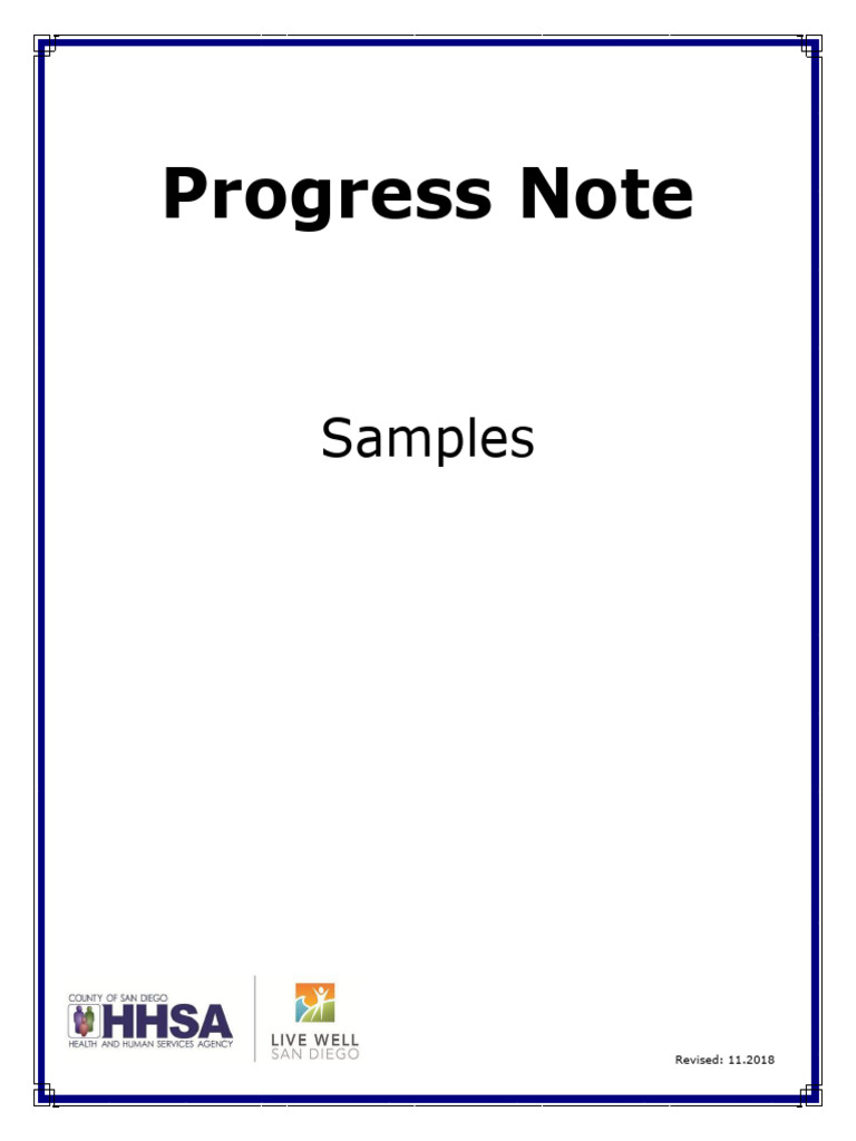 TRAINING - Progress Notes Samples | PDF | Major Depressive Disorder | Risk