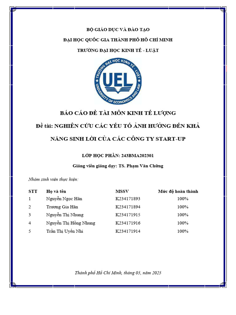 Báo Cáo Đề Tài Ktl PDF | PDF
