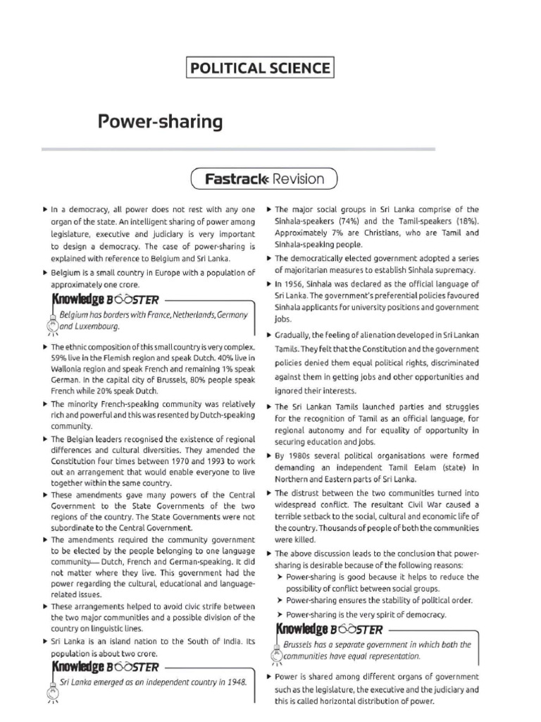 Class 10 Civics CH 1 Important Questions | PDF