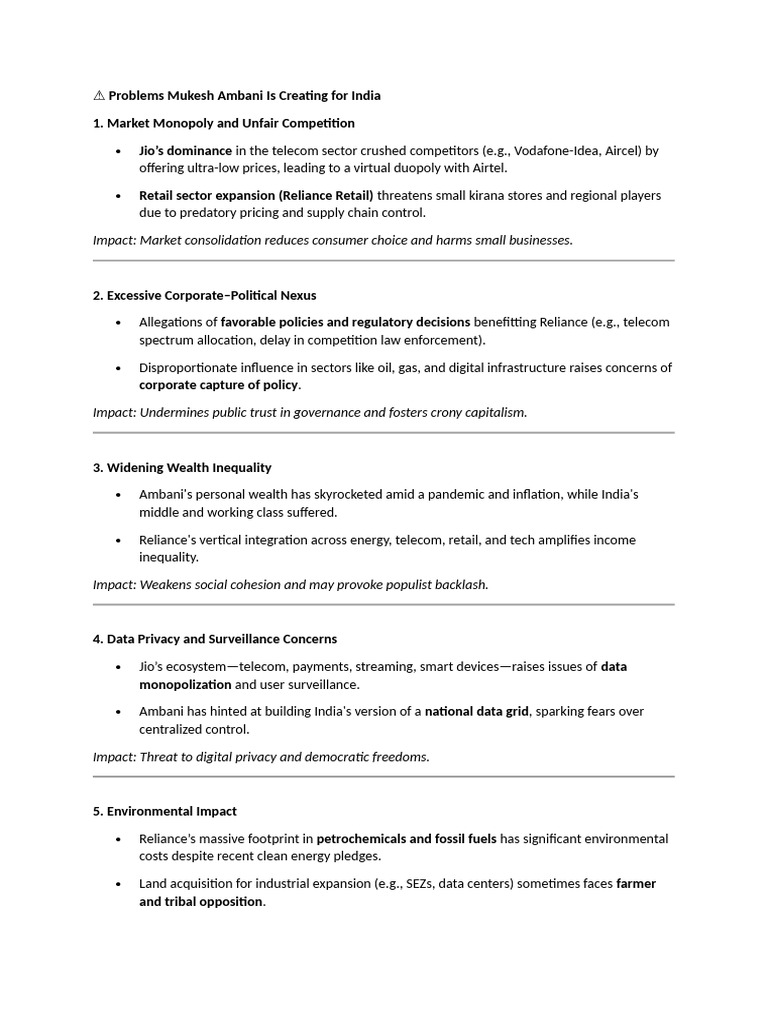 Challenge With Mukesh Ambani | PDF | Economic Inequality | Discrimination & Race Relations