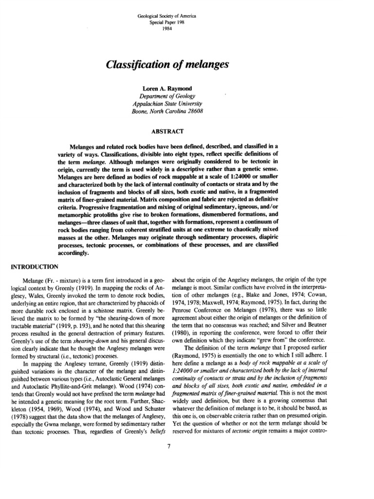 Classification of Melanges | PDF