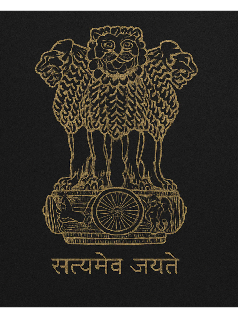 Indian Emblem Black Sheet Printable | PDF