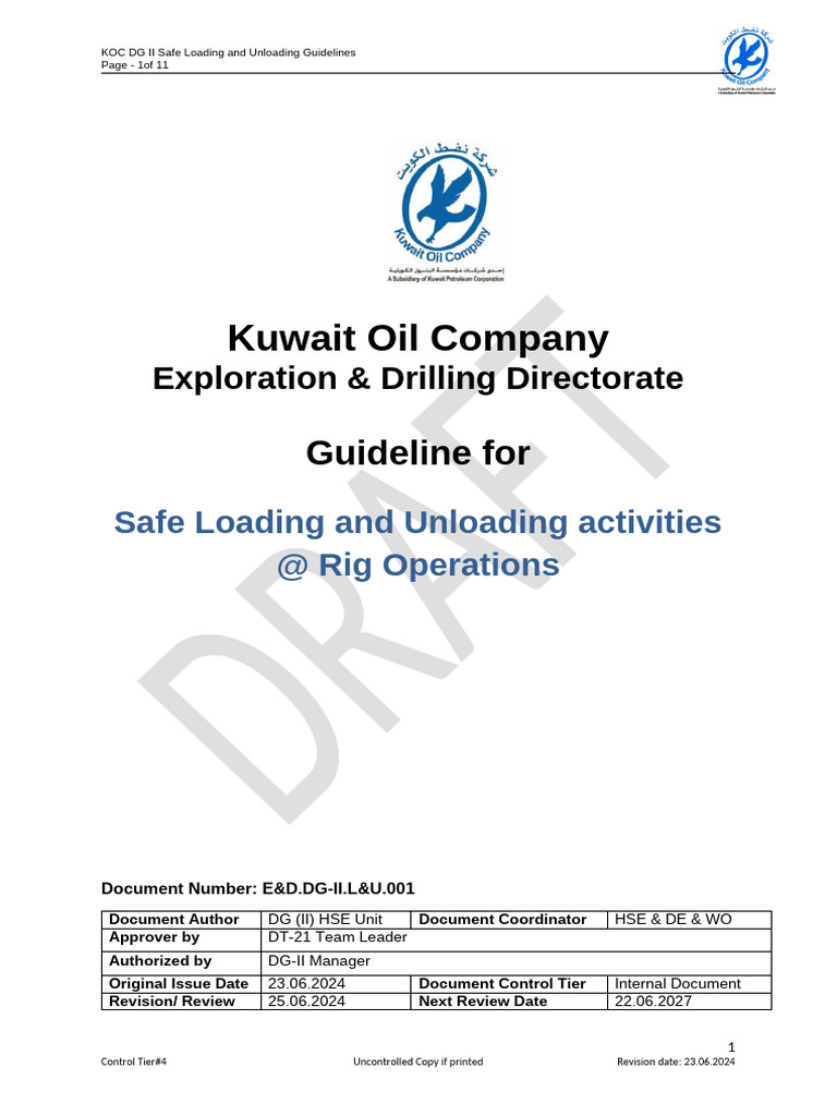 Safe Loading and Unloading Guideline 23.06.2024 Rev 06 HSE Team | PDF ...