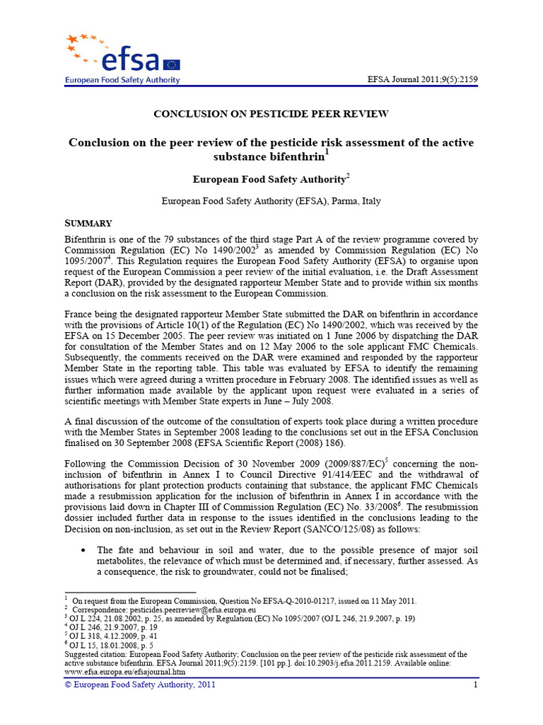 Bifenthrin Pesticide Risk Assessment | PDF | Toxicity | Pesticide
