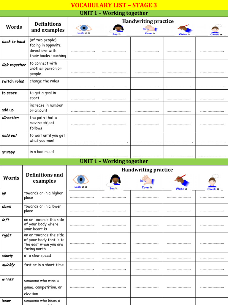 S3 - Handwriting - Practice - Unit 1+2+3+4 | PDF | Bridesmaid