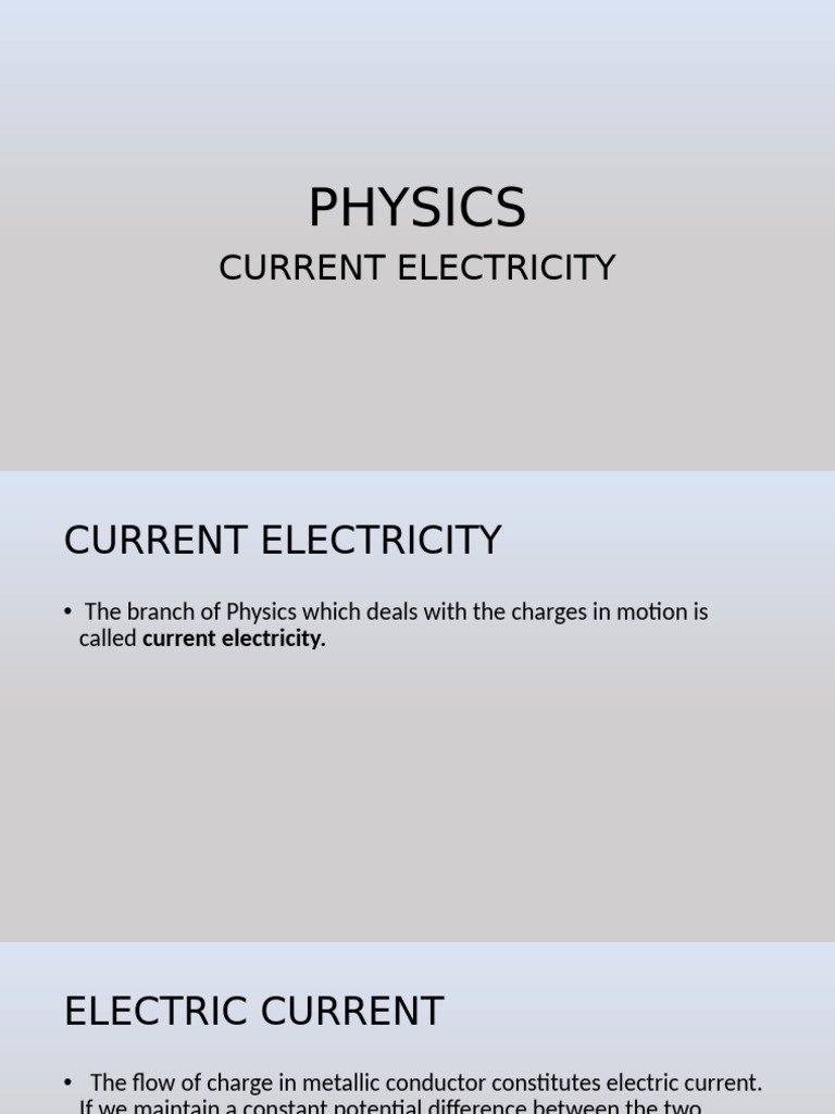 Physics +2 Current Electricity | PDF | Electrical Resistivity And ...