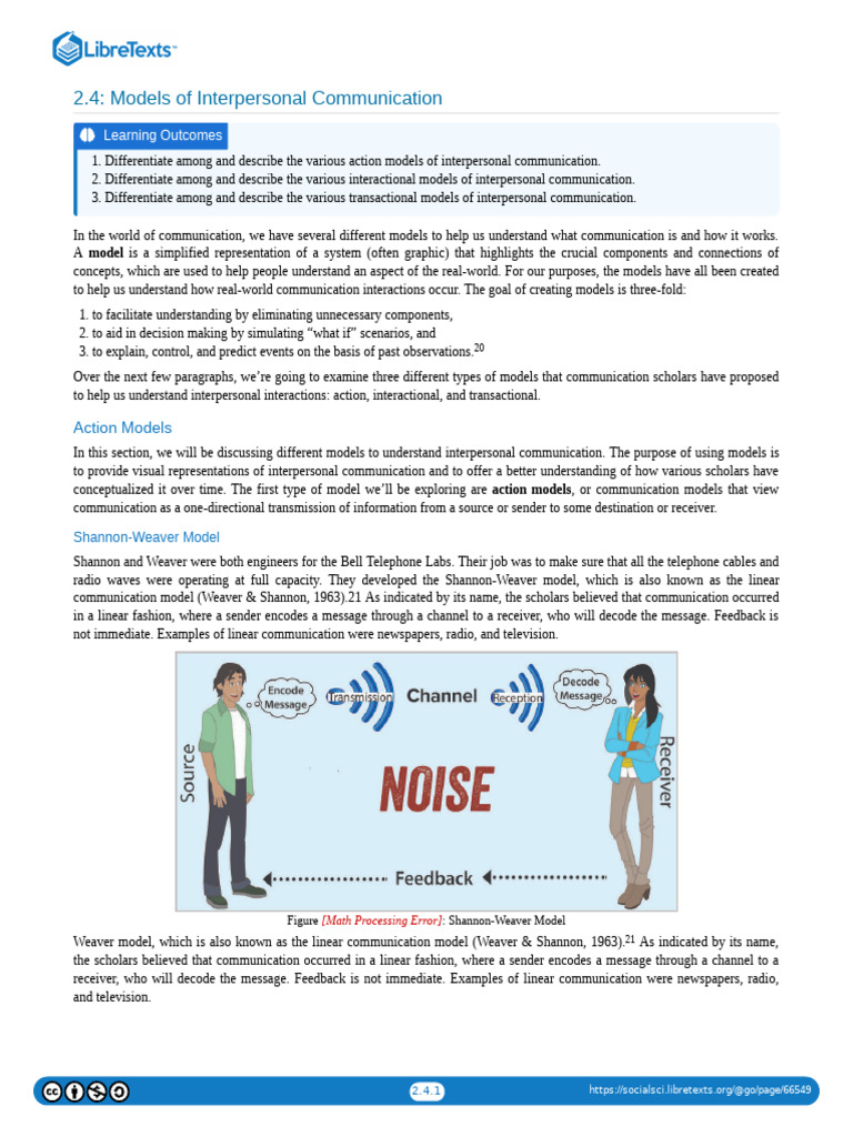 Models of Interpersonal Communication | PDF | Communication | Human Communication