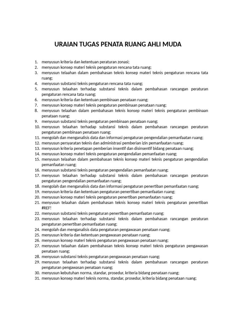 Tugas Penata Ruang Ahli Muda | PDF