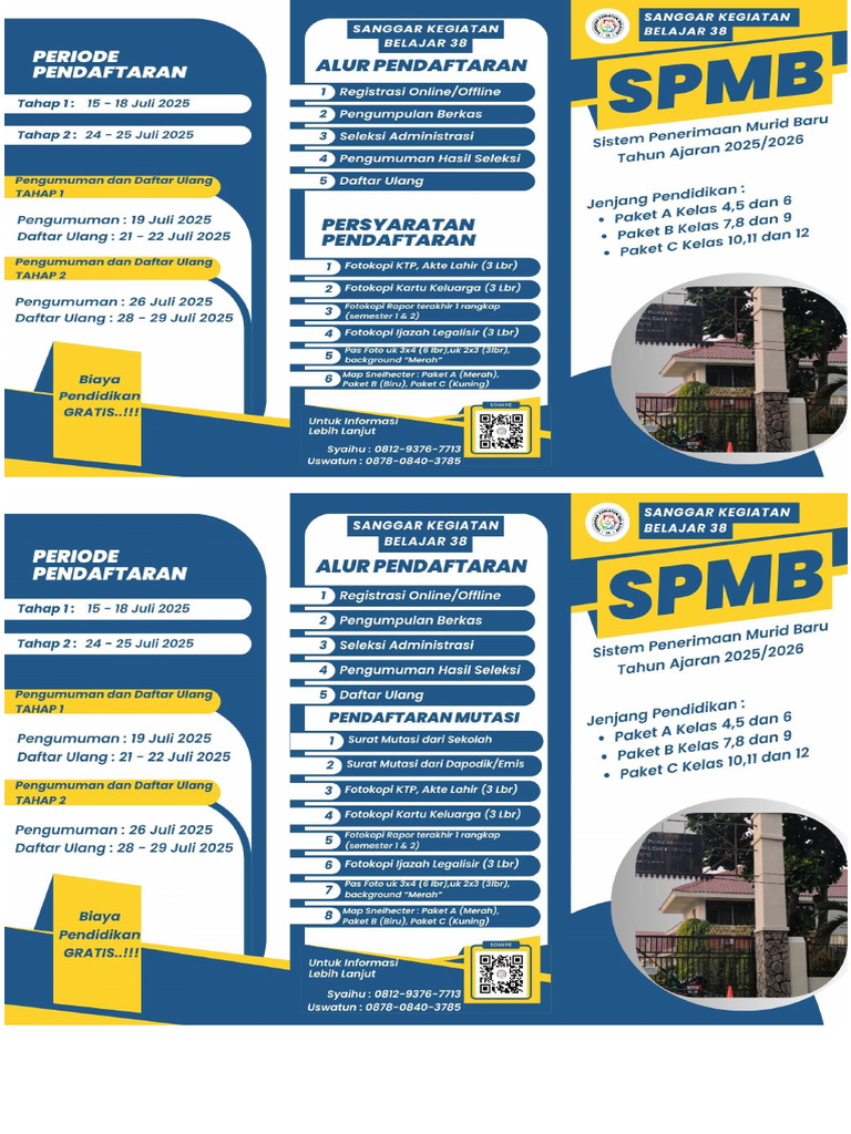 Flyer SPMB TP 2025-2026 | PDF