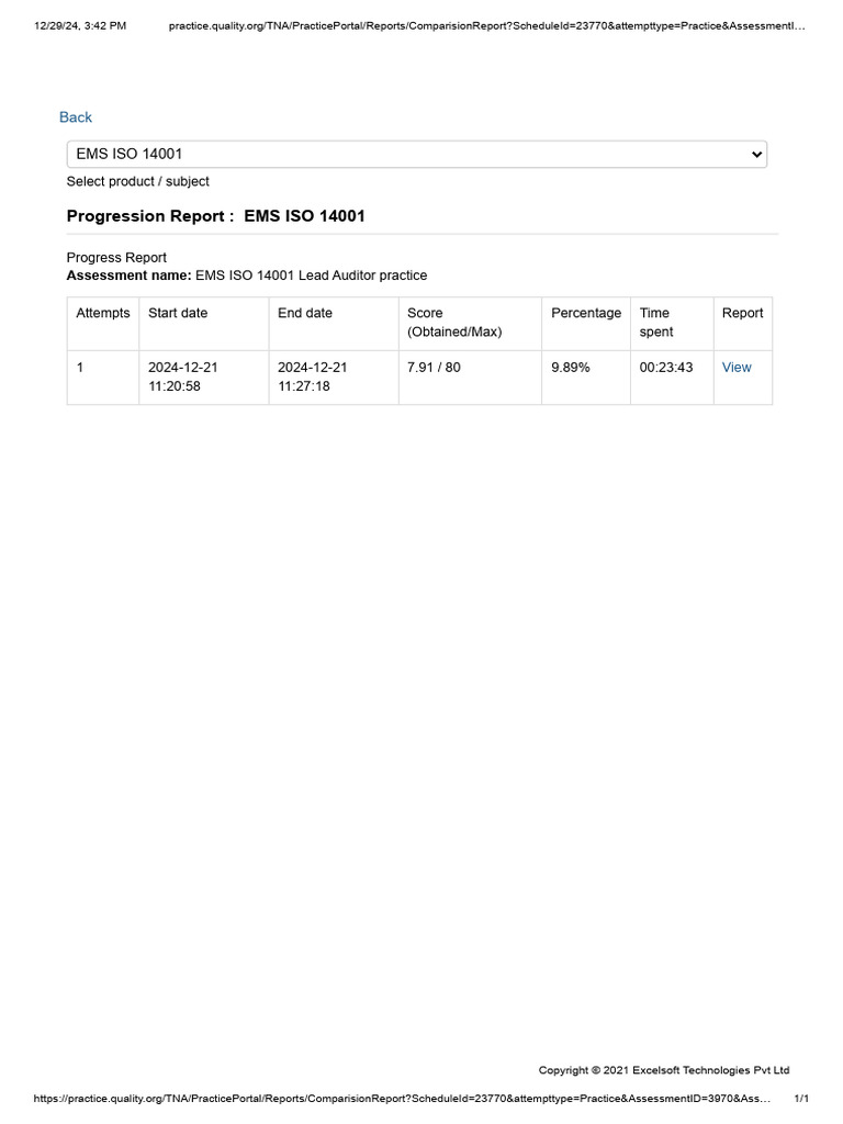 TNA PracticePortal Reports ComparisionReport ScheduleId 23770 ...