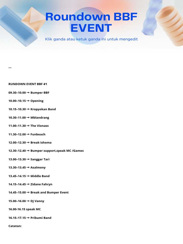 Event Rundown - 20250628 - 091934 - 0000 | PDF