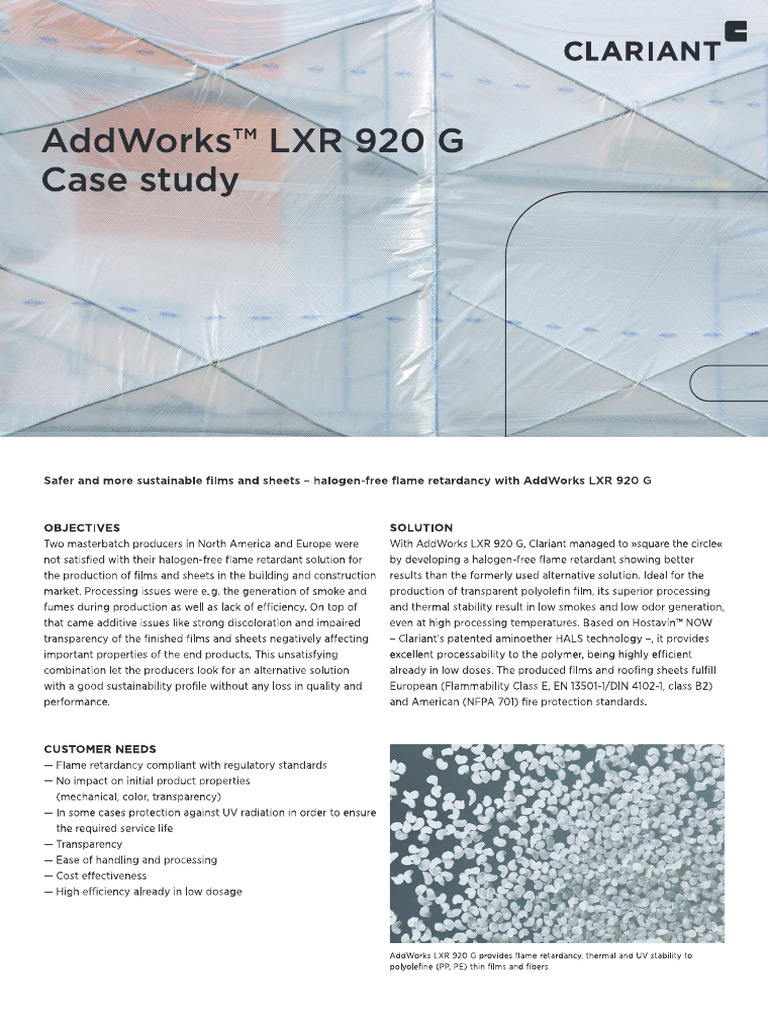 Clariant Flyer AddWorks LXR 920 G Case Study | PDF