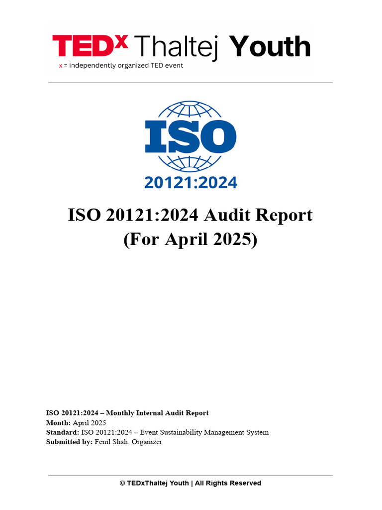 ISO 20121:2024 April Audit Summary | PDF | Sustainability | Recycling