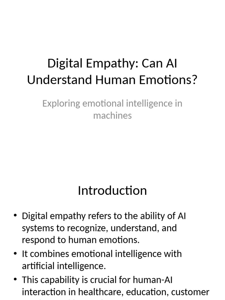 Digital - Empathy Can AI Understand Human Emotions | PDF