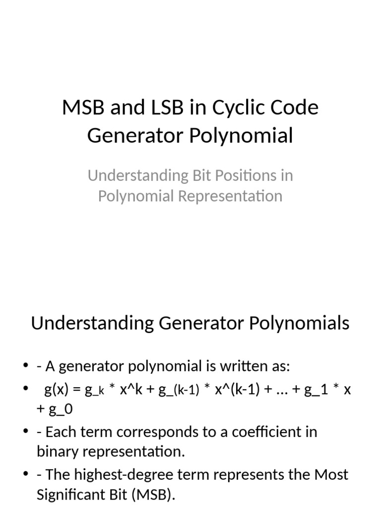 MSB LSB Cyclic Codes | PDF