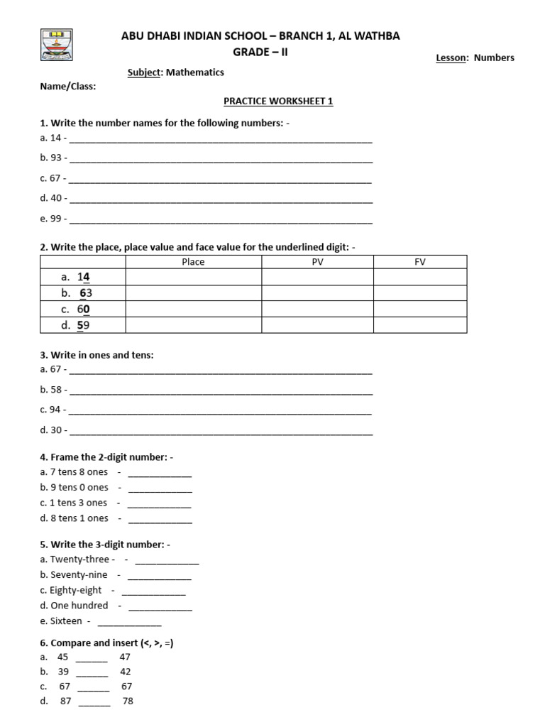 Gr1 Math Practice Worksheet 1 Numbers (1) 250615 123952 | PDF | Chess Openings | Chess Theory